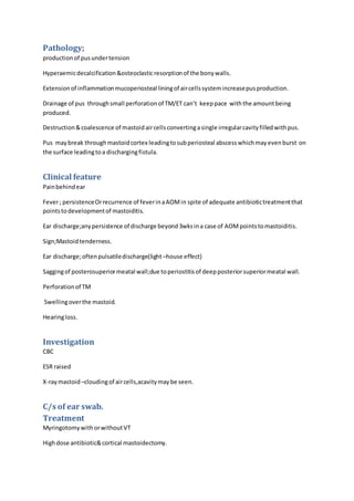 Acute mastoiditis | DOCX | Ear, Nose and Throat Conditions | Diseases ...