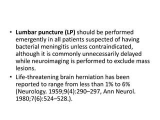 Meningitis: Epidemiology, diagnosis and management | PPTX