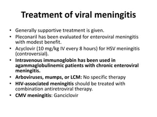 Meningitis: Epidemiology, diagnosis and management | PPTX