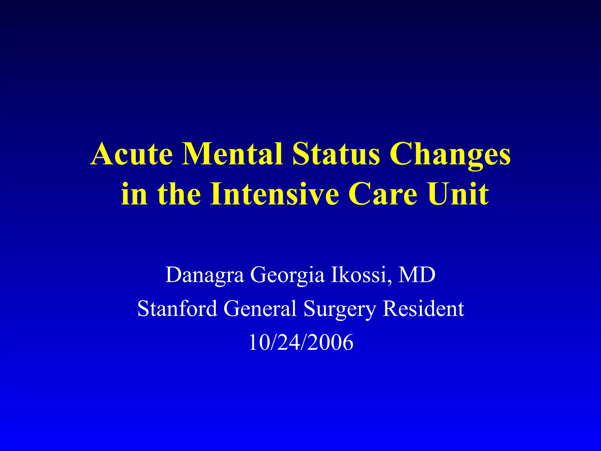 Acute Mental Status Changes[1] | PPT