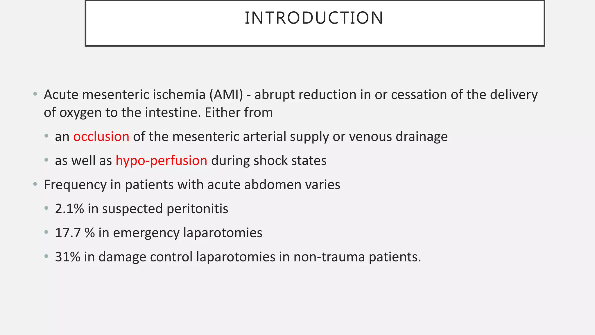 Acute mesenteric arterial disease | PPTX