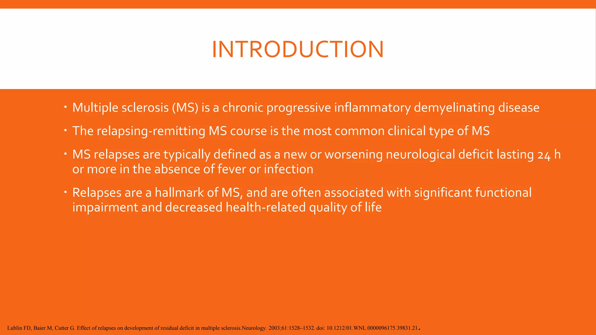 Acute Multiple Sclerosis Relapse Treatment | PPTX