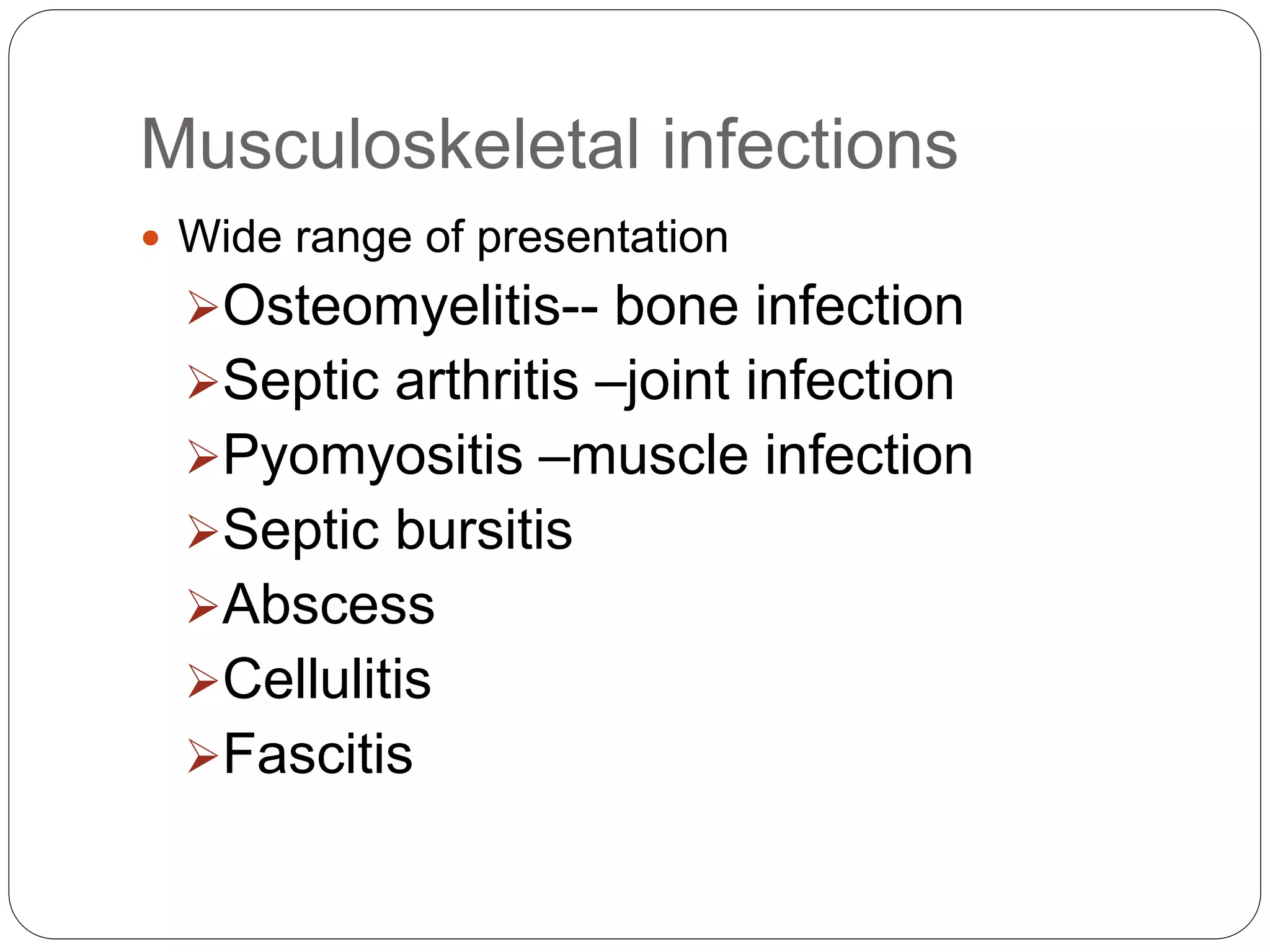 Acute musculoskeletal infections in children | PPTX