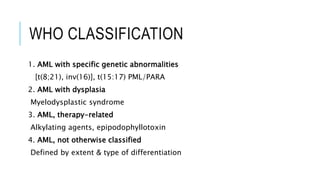 Acute myelogenous leukemia | PPTX