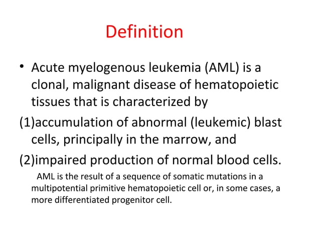 Acute Myelogenous Leukaemia | PPT
