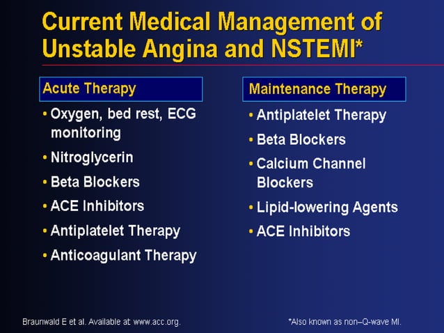 Acute coronary syndrome. Diagnosis, treatment and prophylaxis of ...