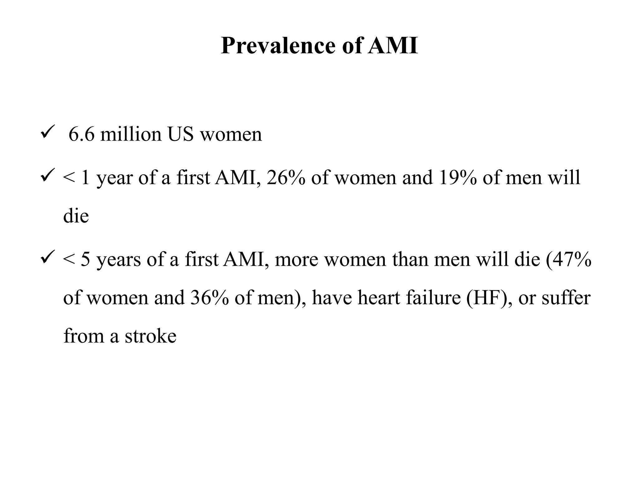 Acute myocardial infarction in women | PPT