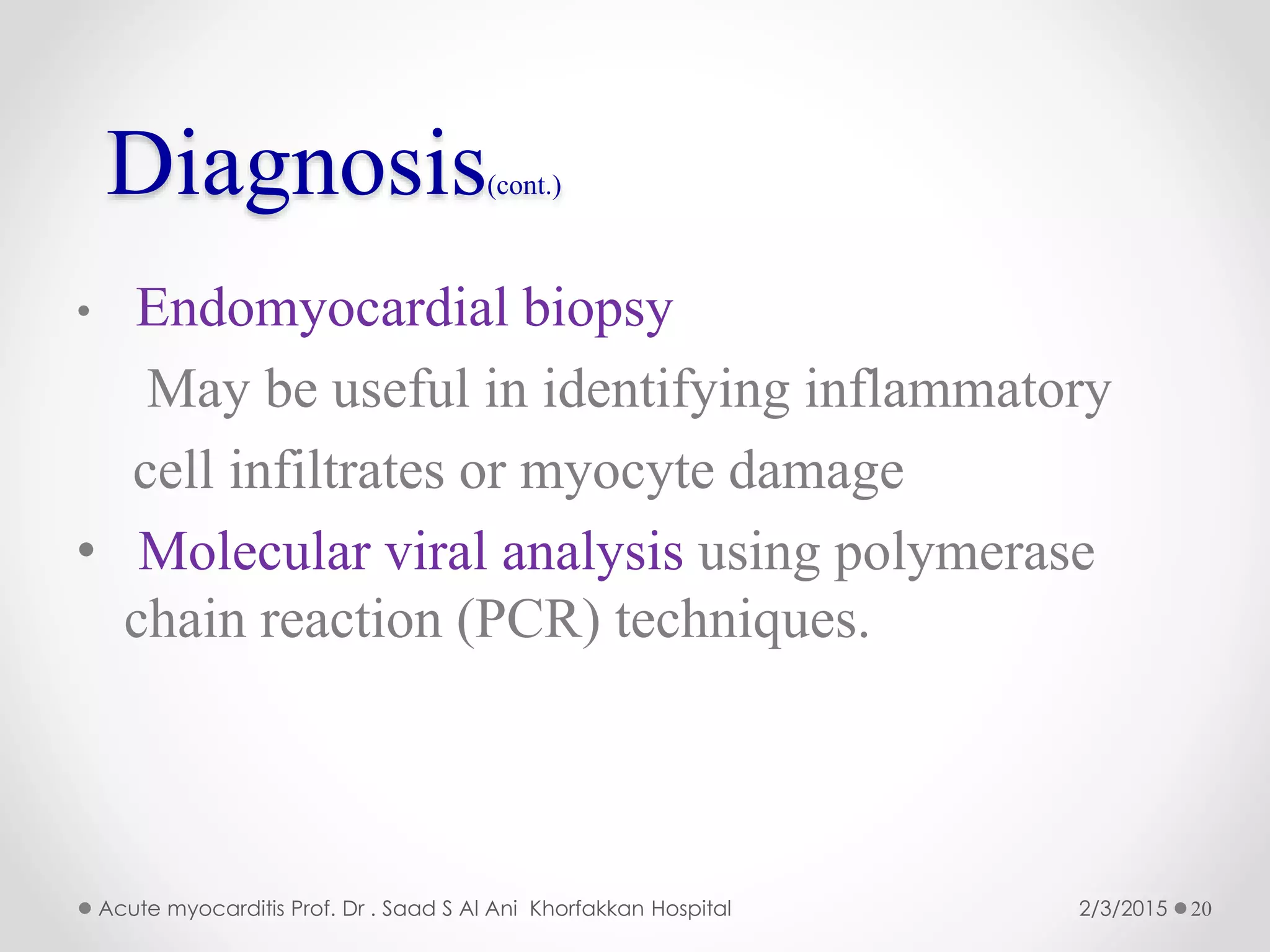 Acute viral myocarditis | PPTX