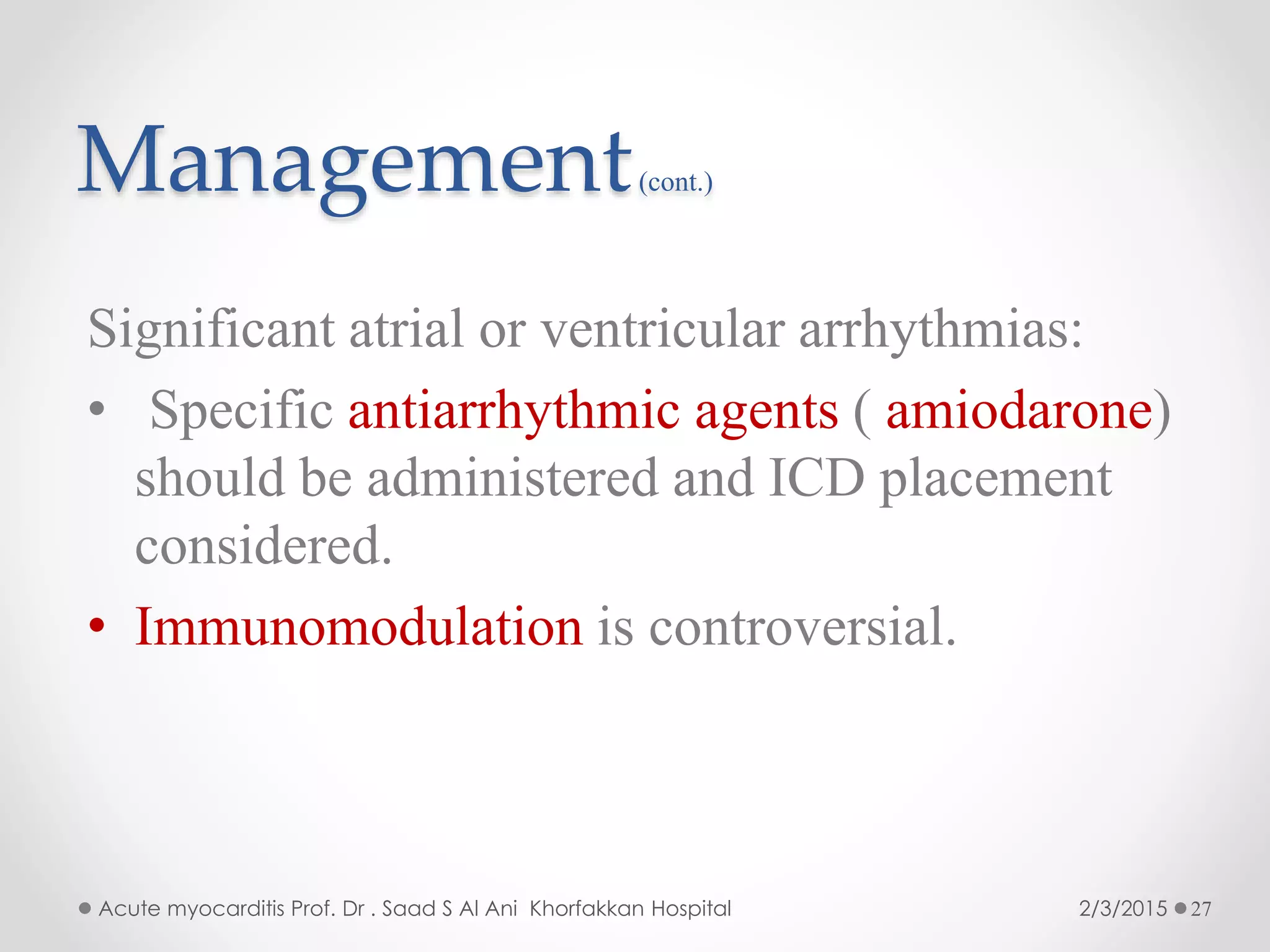 Acute viral myocarditis | PPTX