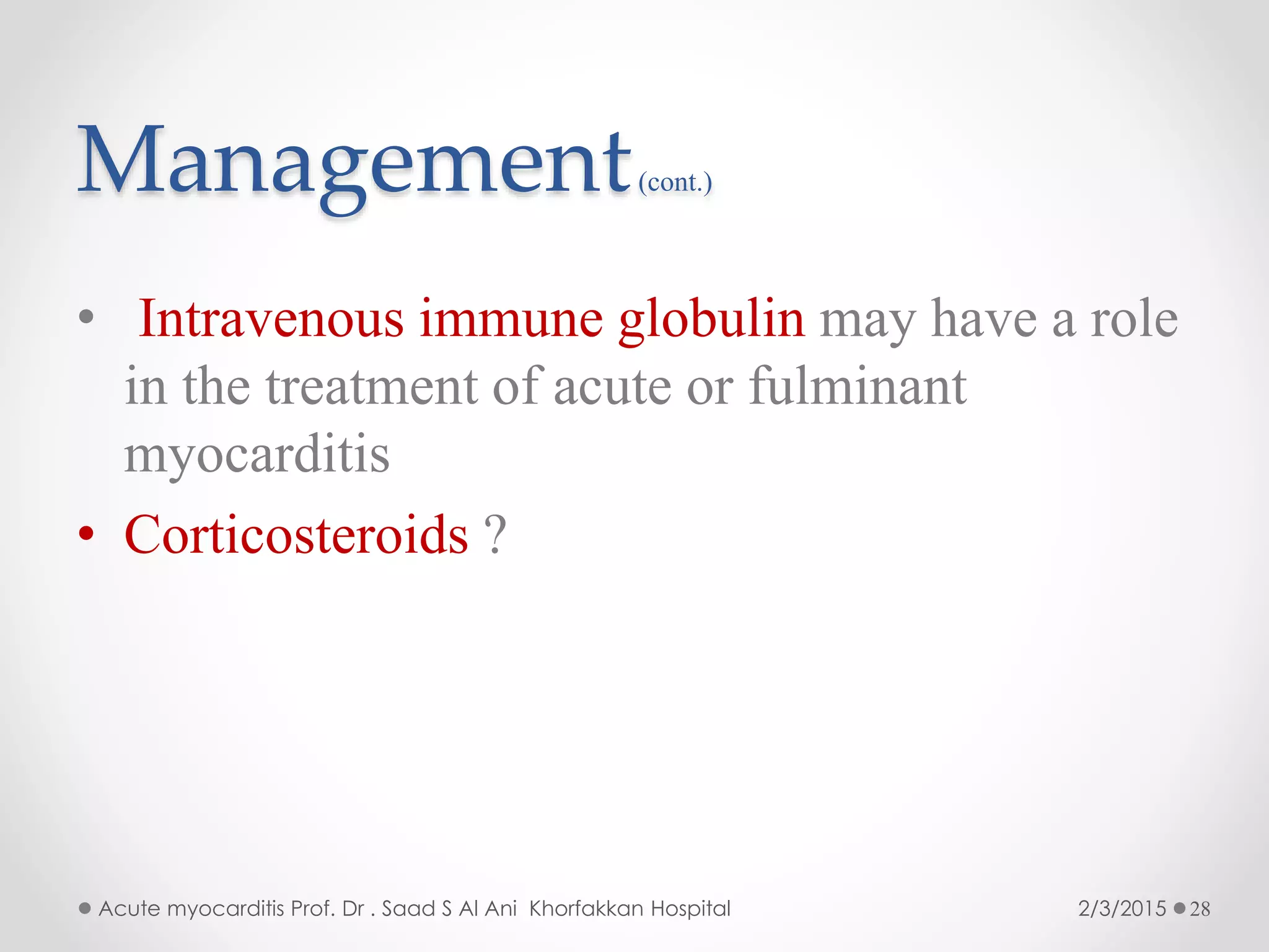 Acute viral myocarditis | PPTX