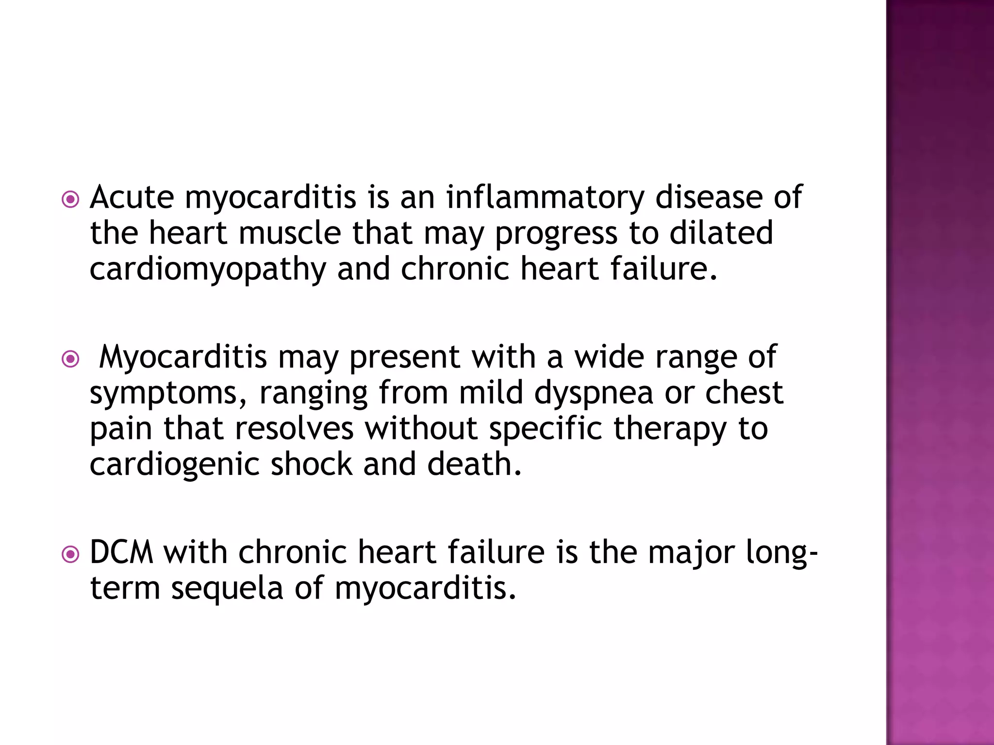Acute Myocarditis:Diagnosis and Management | PPT