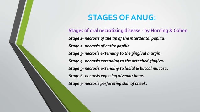 Acute Necrotizing Ulcerative Gingivitis.pptx | Dental Health | Diseases ...