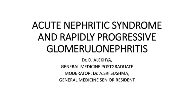 ACUTE NEPHRITIC SYNDROME.pptx | Blood Disorders | Diseases and Conditions