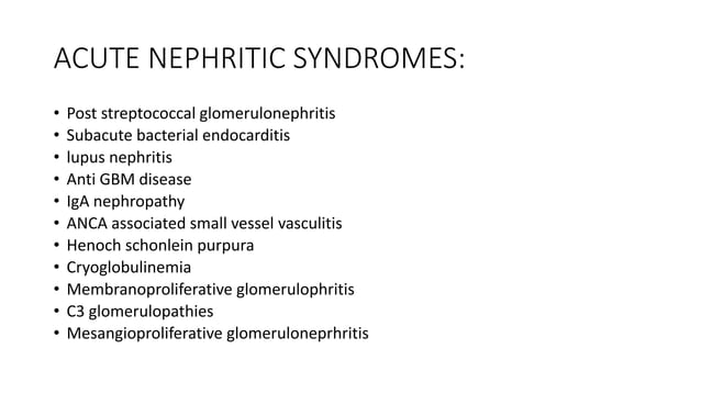 ACUTE NEPHRITIC SYNDROME.pptx | Blood Disorders | Diseases and Conditions