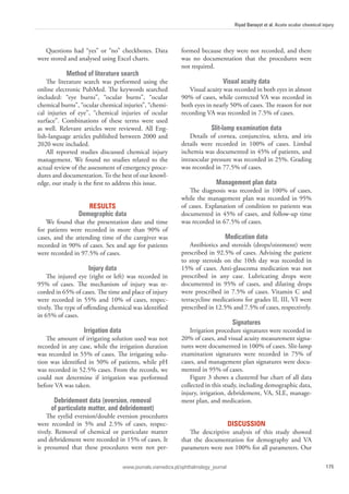 Acute ocular chemical injury A descriptive assessment and management review at SJEH Jerusalem ...
