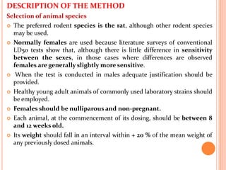 Acute oral toxicity –acute class method | PPTX