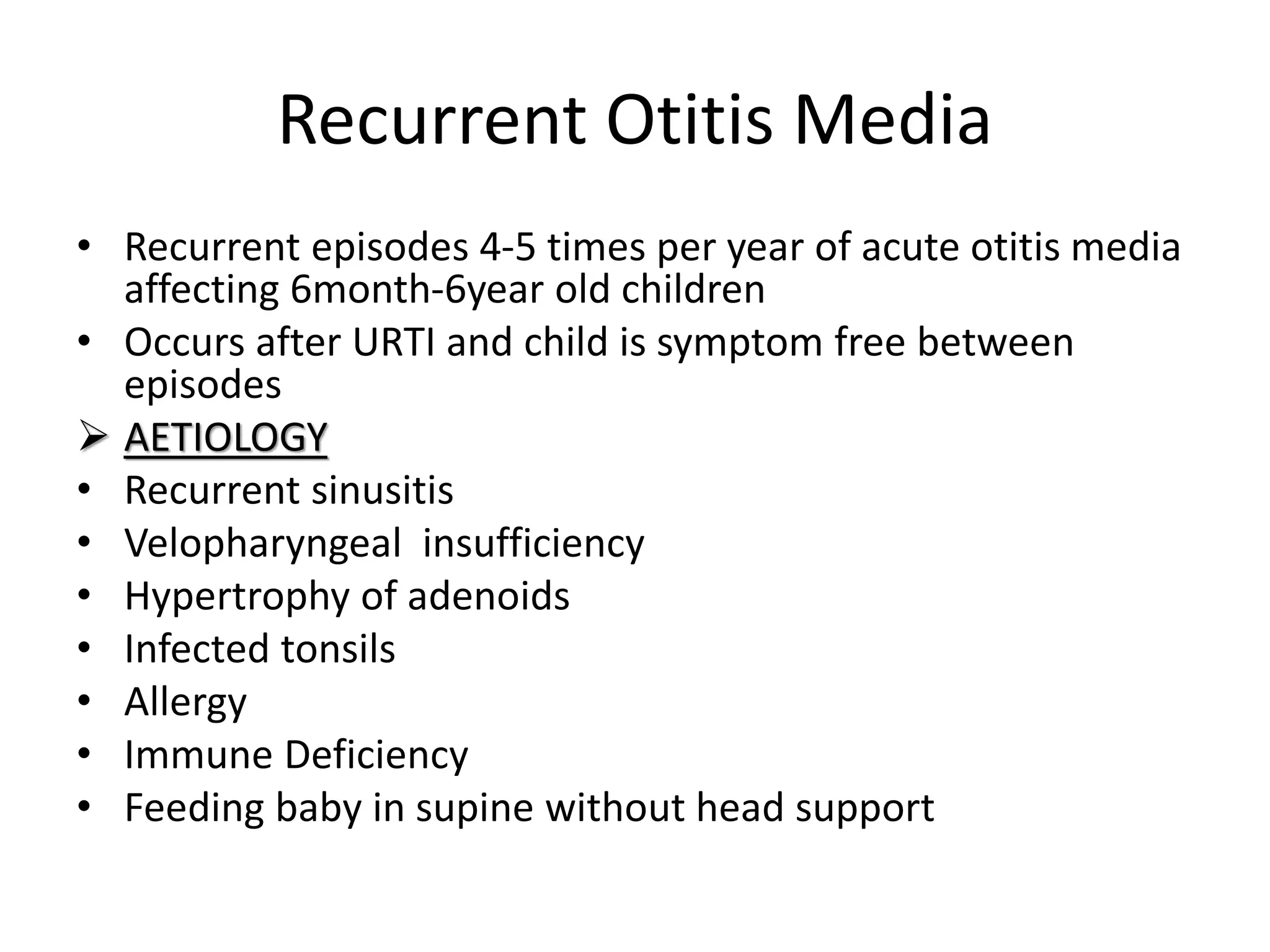 ACUTE OTITIS MEDIA infection of the middle ear | PPT