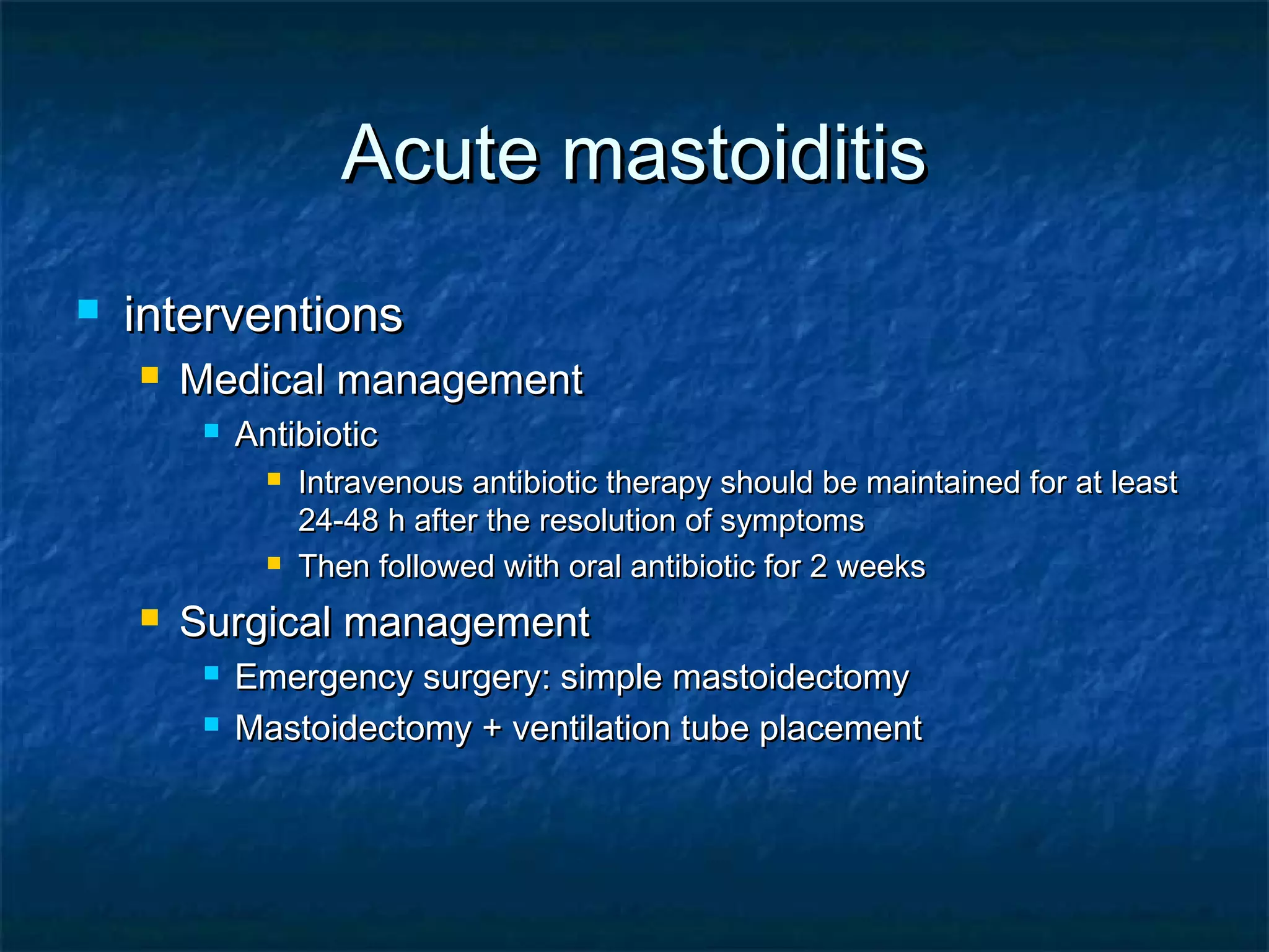 Acute otitis media and mastoiditis | PPT