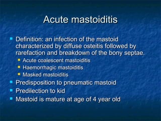 Acute otitis media and mastoiditis | PPT