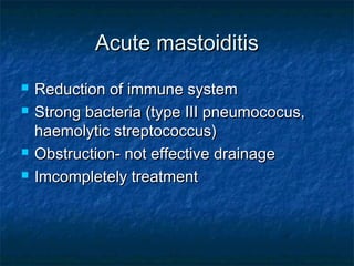 Acute otitis media and mastoiditis | PPT