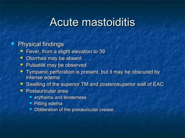 Acute otitis media and mastoiditis | PPT