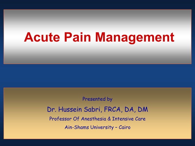 Acute pain management | PPT