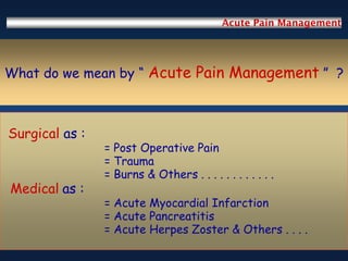 Acute pain management | PPT
