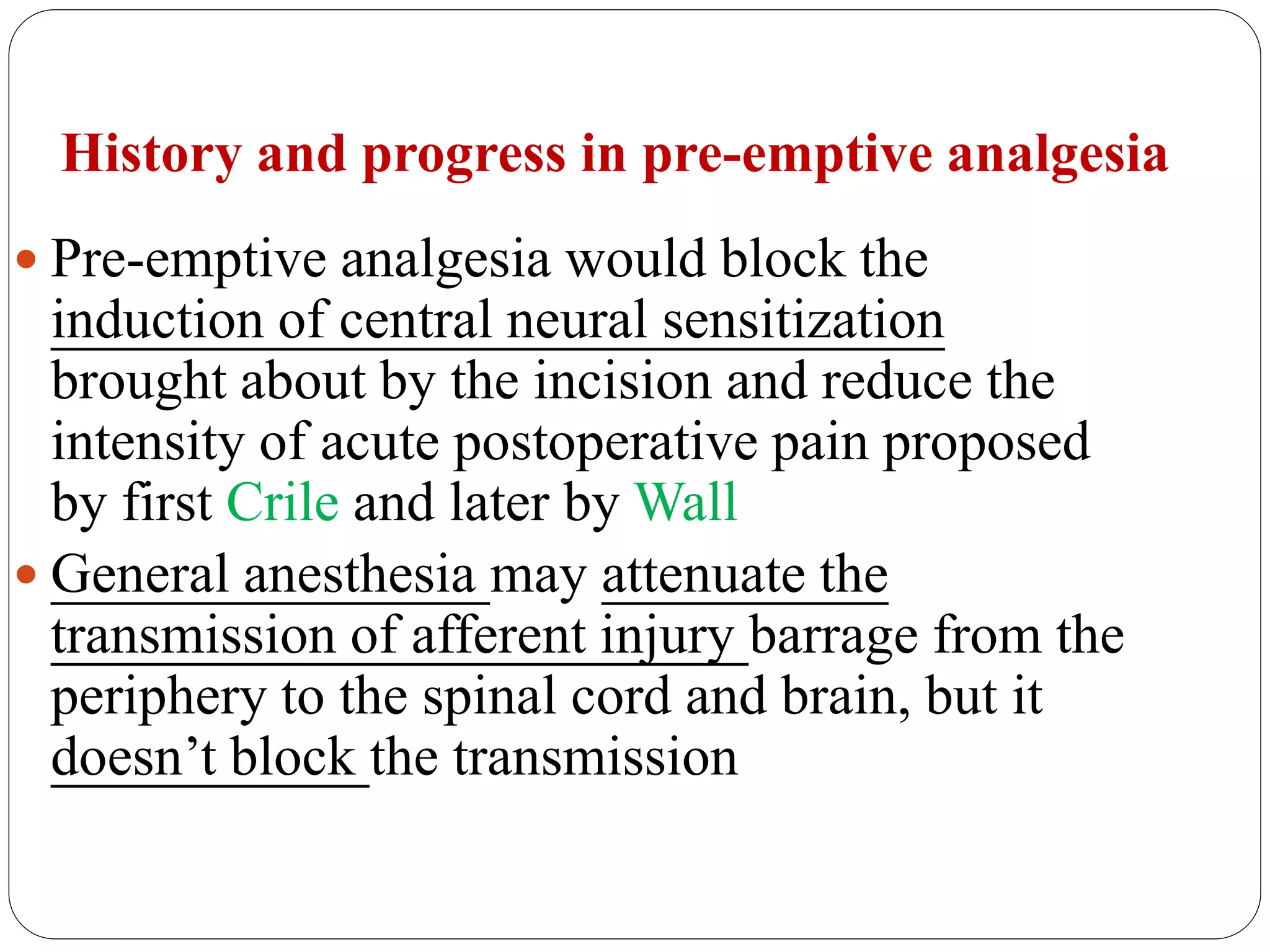 Acute pain management and preemptive analgesia | PPT