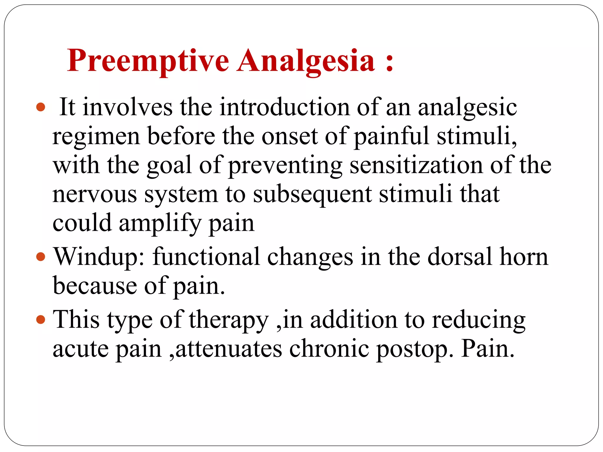 Acute pain management and preemptive analgesia | PPT