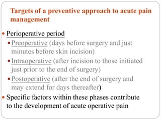Acute pain management and preemptive analgesia | PPT