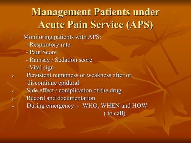 ACUTE PAIN SERVICE.ppt | First Aid | Injuries