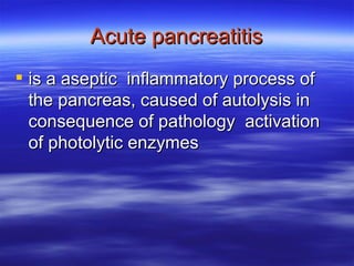 Acute pancreatitis. | PPT