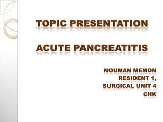Acute Pancreatitis Managment | PPT