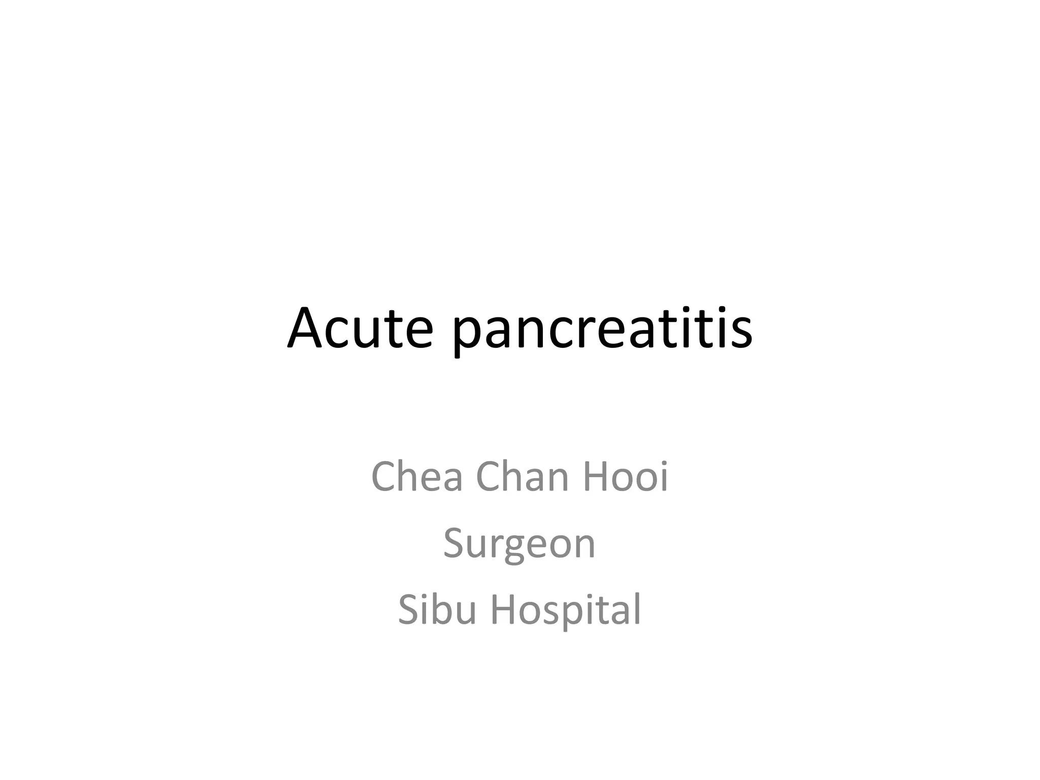 Acute pancreatitis | PPT