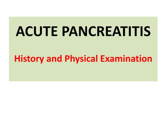 Acute pancreatitis | PPTX