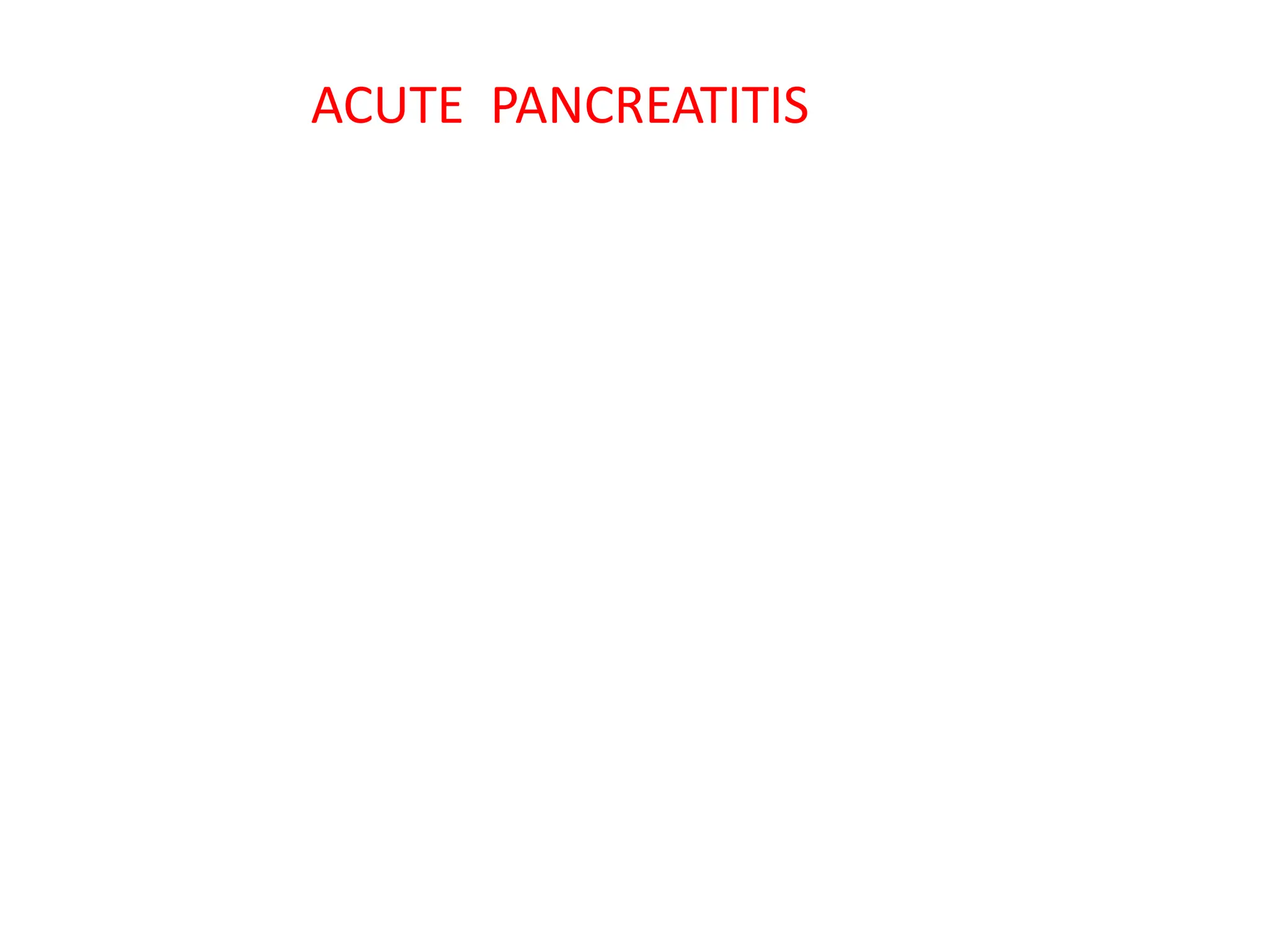 Acute Pancreatitis