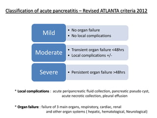 Acute pancreatitis atlanta classification & management | PDF