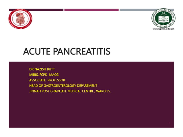 Acute Pancreatitis Management updates from PSG | PPTX | Digestive ...