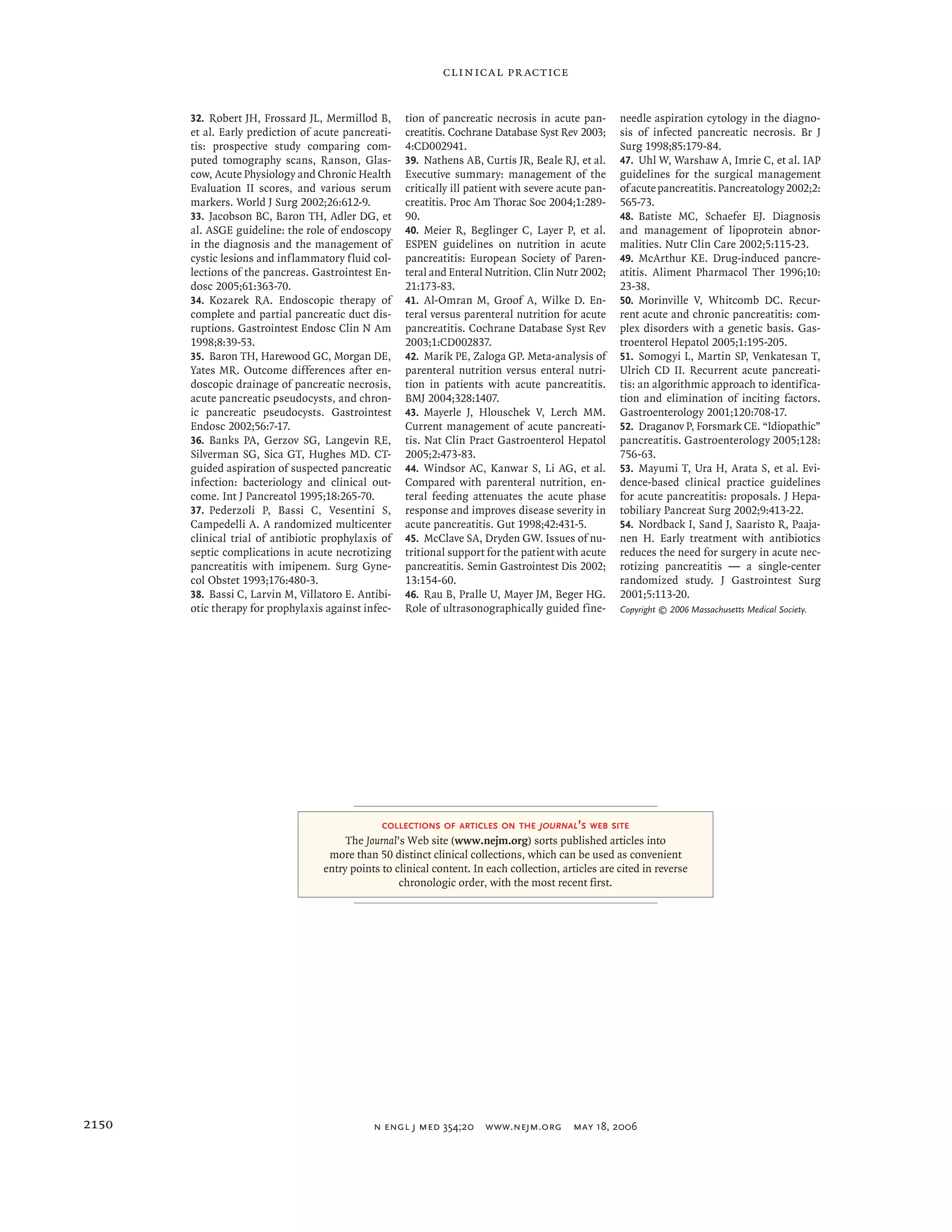 Acute pancreatitis nejm 2006 | PDF