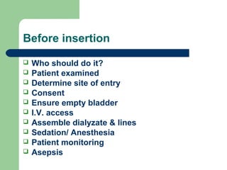 Acute peeitoneal dialysis catheter dr. amr salem | PPT