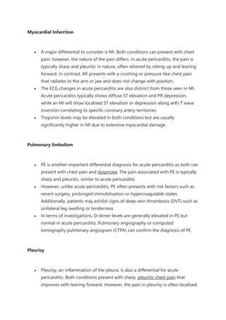 Acute pericarditis- guidelines,managemnet | DOCX