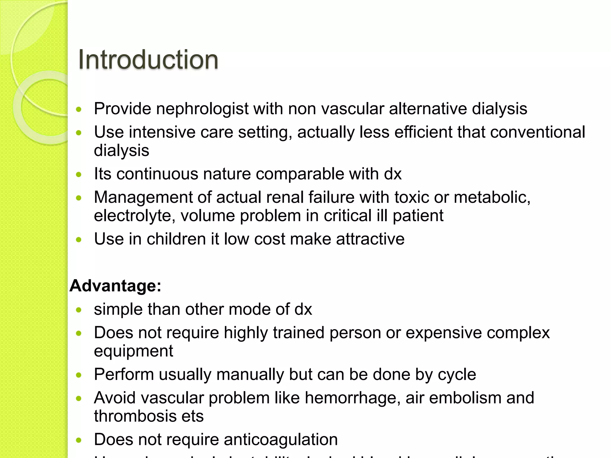 Acute peritoneal dialysis prescription | PPTX