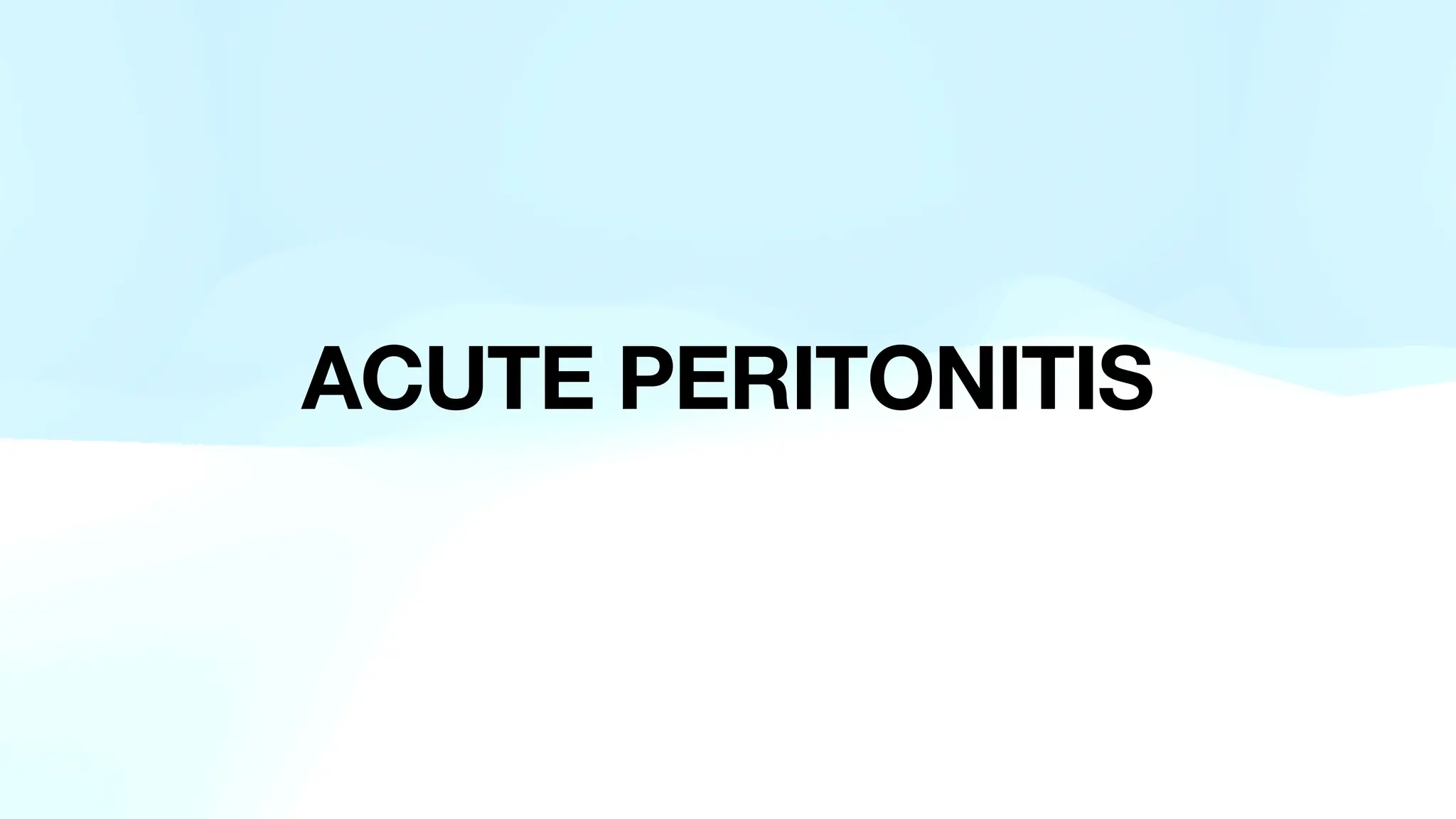 Acute peritonitis general surgery in medicine | PDF