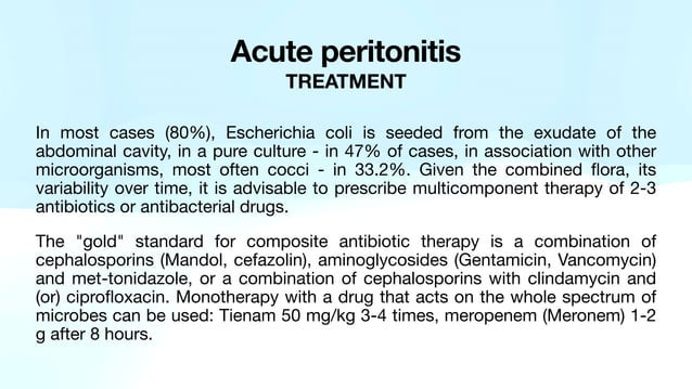 Acute peritonitis general surgery in medicine | PDF