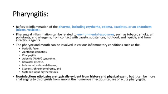 Acute Pharyngitis in pediatric age group | PPTX