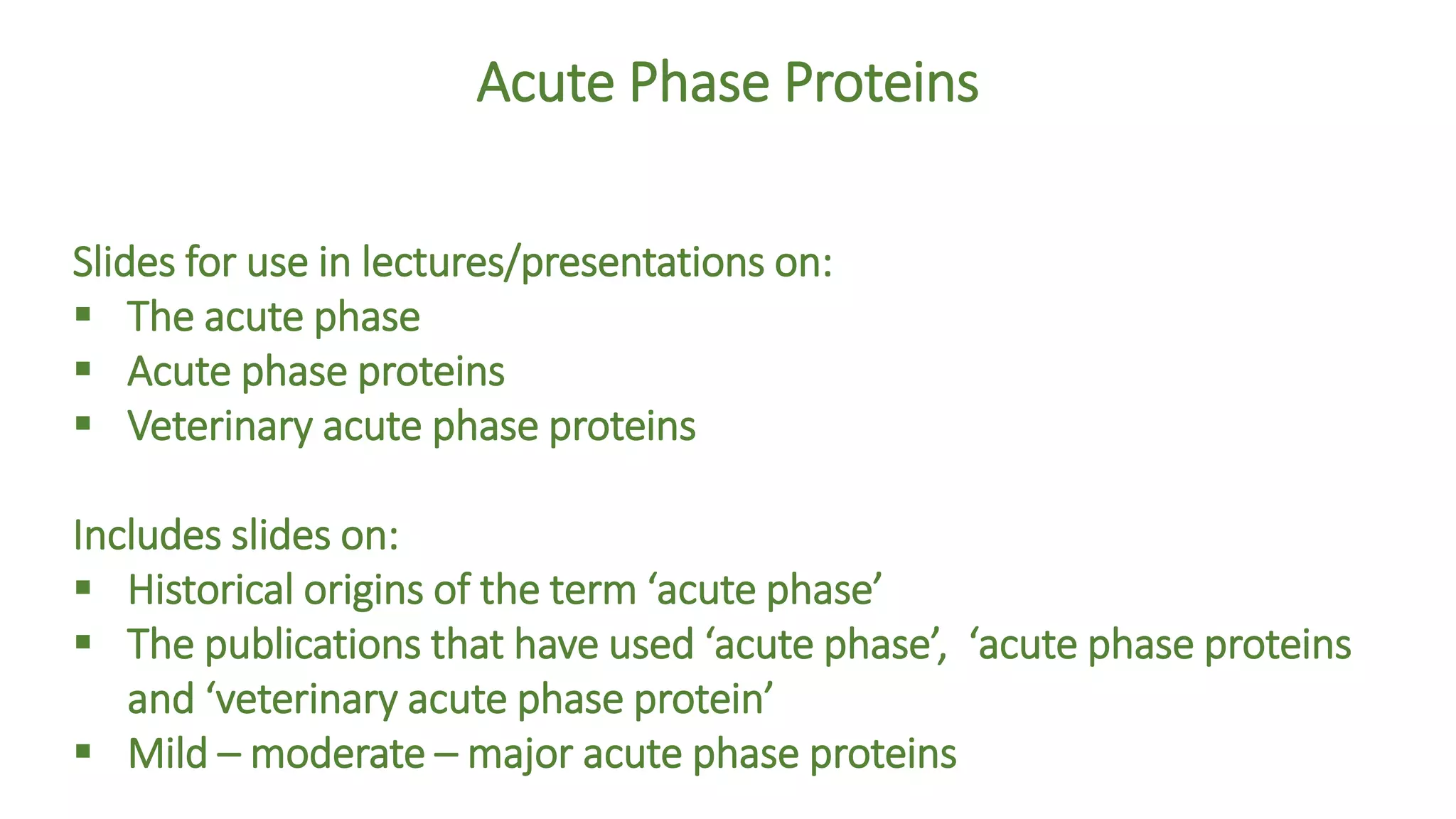 Acute Phase Proteins OER Introduction slides Dec 2018 | PDF
