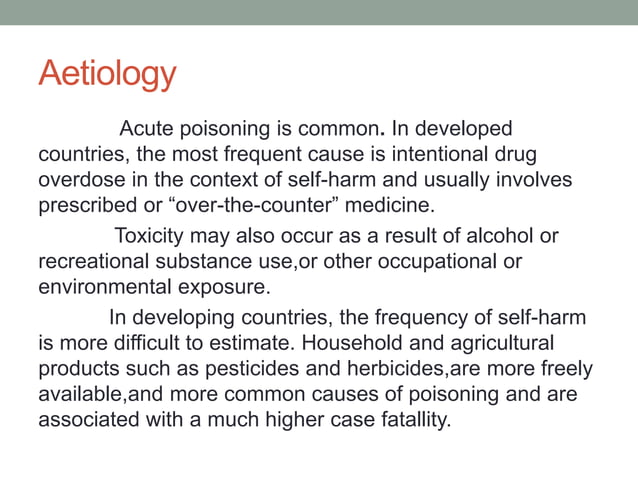 Acute poisoning | PPTX | Pharmaceutical Drugs | Medical Health
