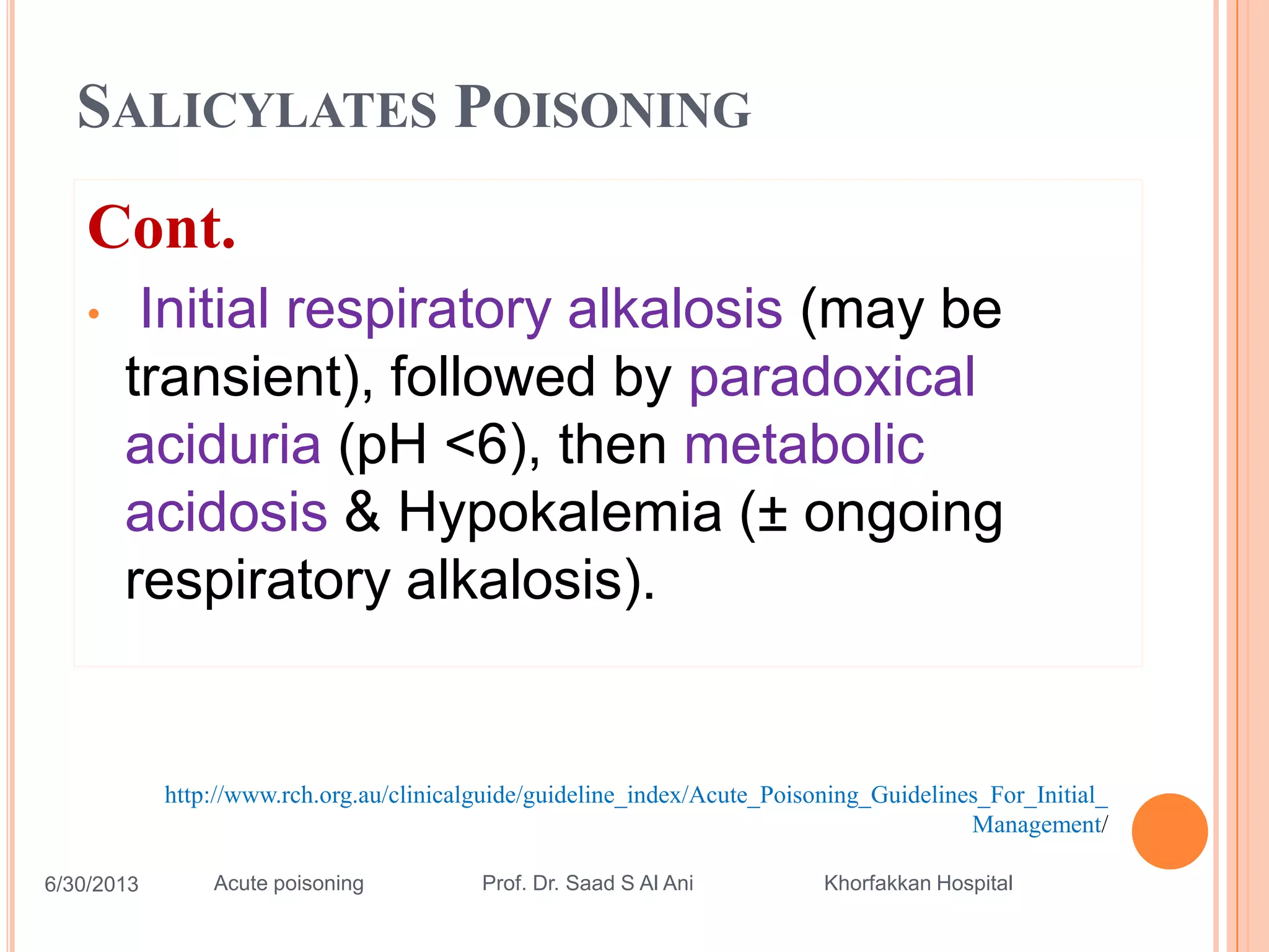 Acute poisoning guidelines for initial management | PPTX