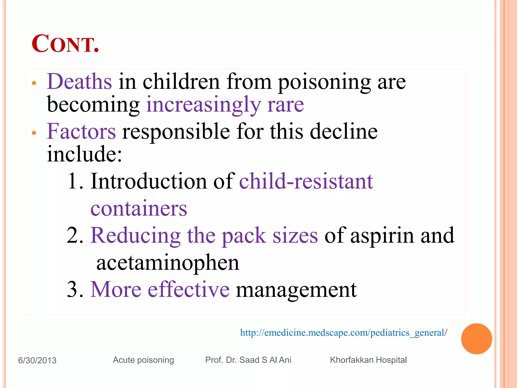 Acute poisoning guidelines for initial management | PPTX
