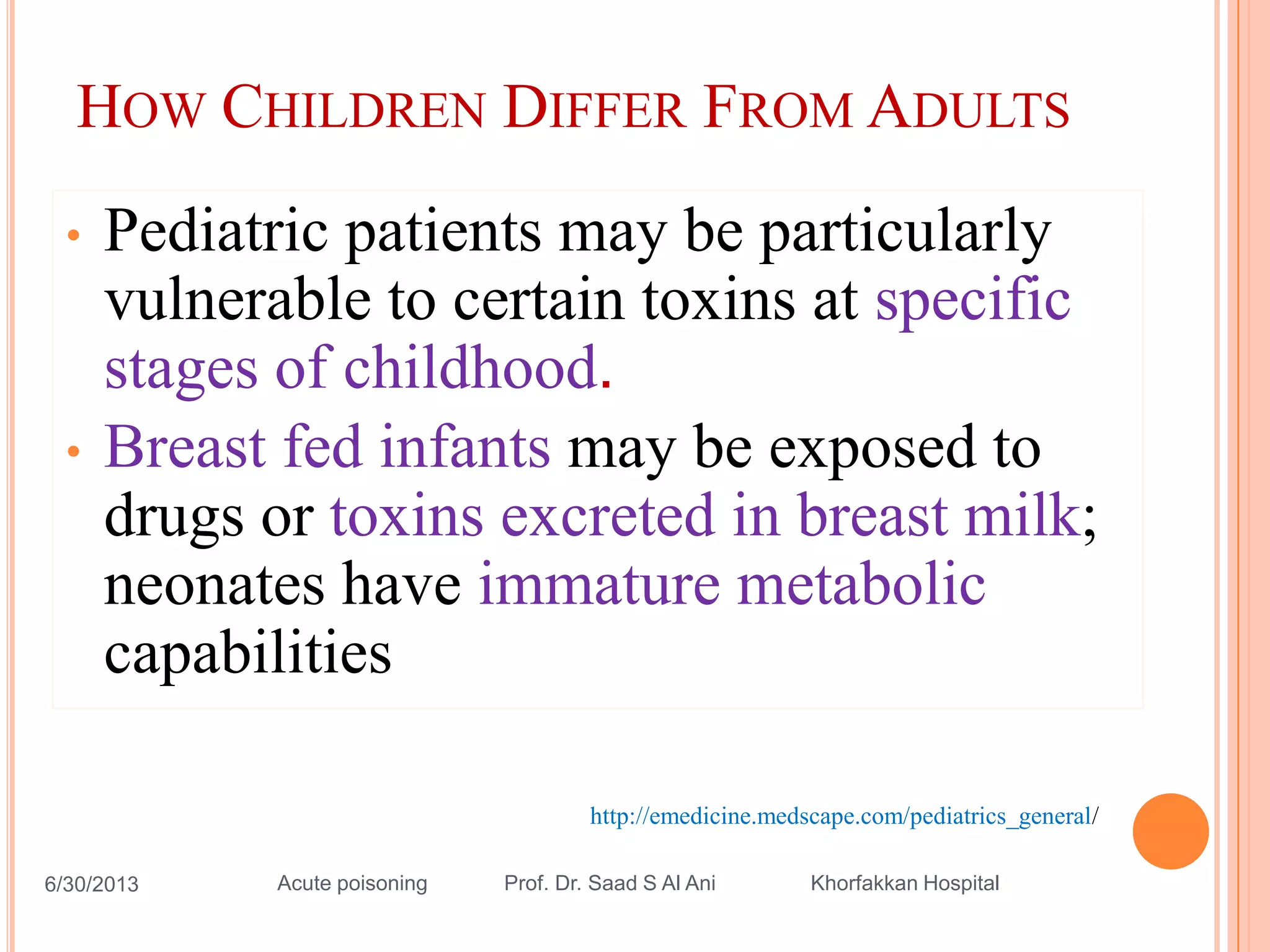 Acute poisoning guidelines for initial management | PPTX
